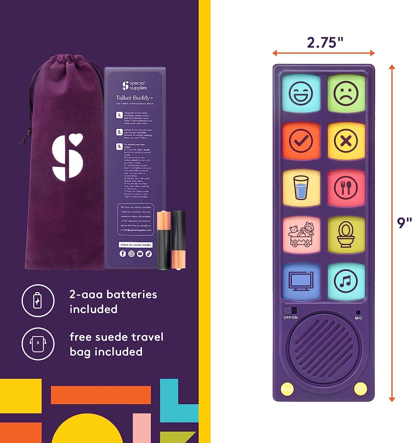 Special Supplies AAC Communication Device for Speech Therapy, Talker ...