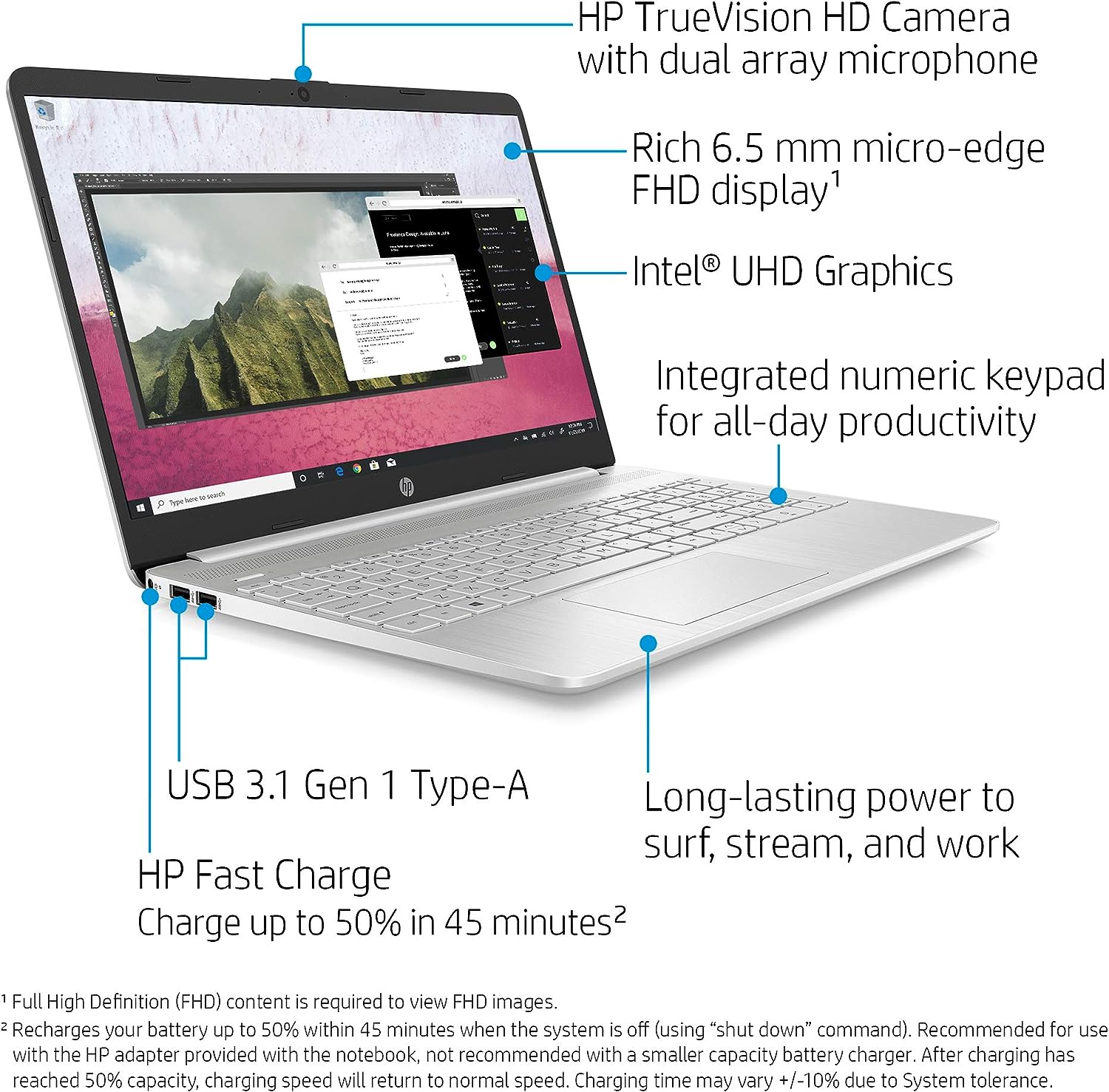 HP 15-dy1036nr 10th Gen Intel Core i5-1035G1, 15.6-Inch FHD Laptop, Natural Silver – Dxbrunners