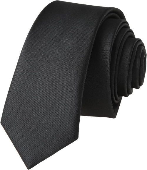 AWAYTR Skinny Ties for Men – Solid Formal Ties for Mens Necktie Extra Long Tie