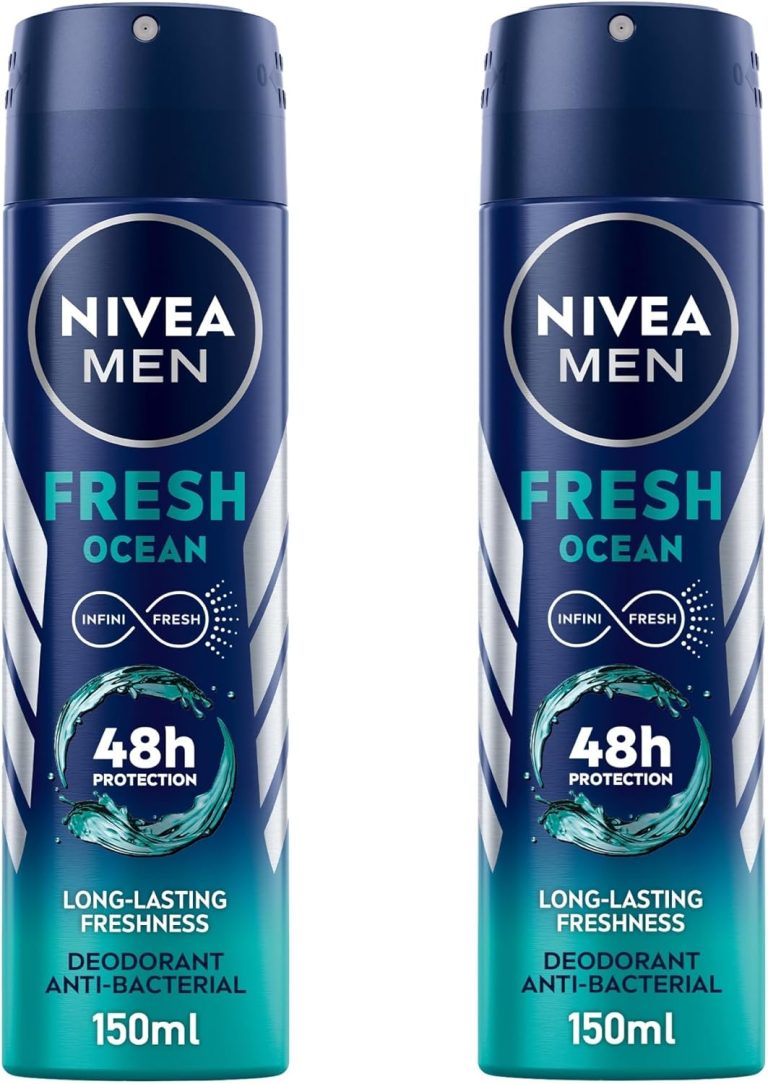 NIVEA MEN Deodorant Spray for Men, Fresh Ocean Aqua Scent, 2x150ml ...