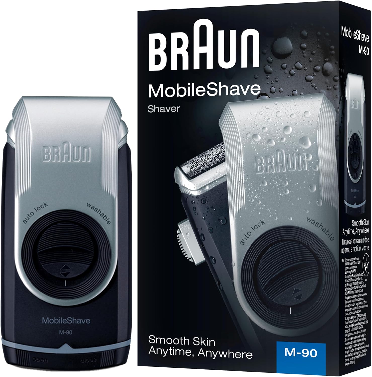 Braun Pocketgo Mobile Electric Travel Shaver, M90, Black/Silver – Dxbrunners